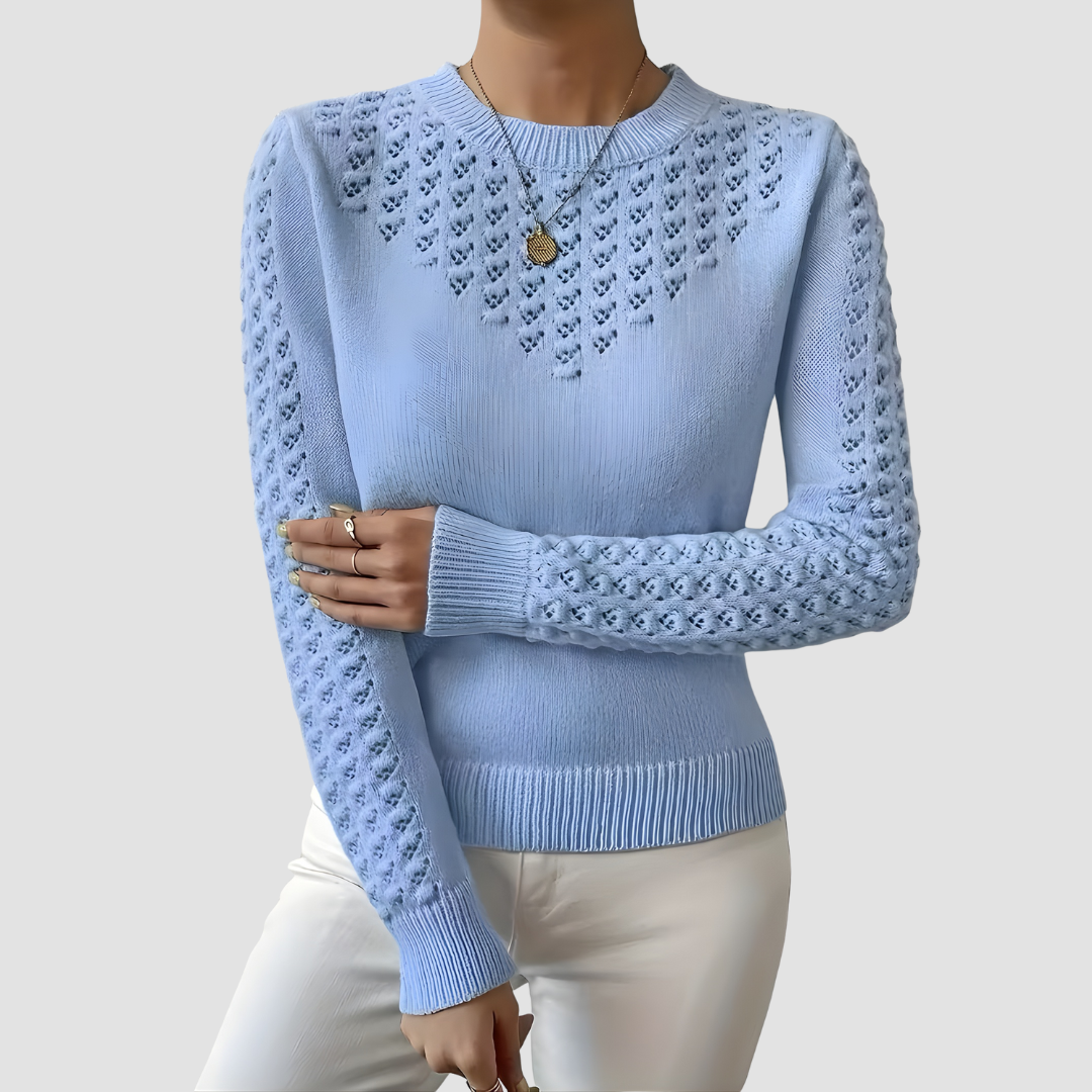 SHANNEN ELEGANT LONG-SLEEVE KNIT SWEATER – Madison & Mae